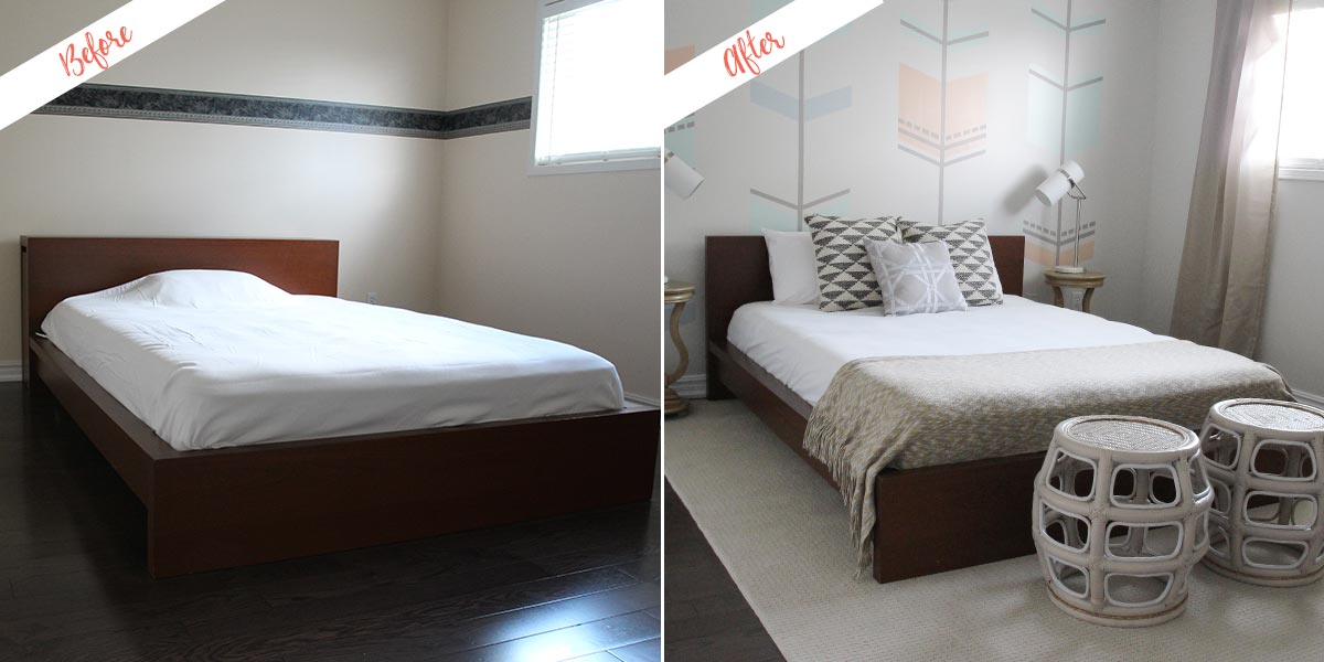 Guest Bedroom Makeover with Custom Patterns | Behr Canada
