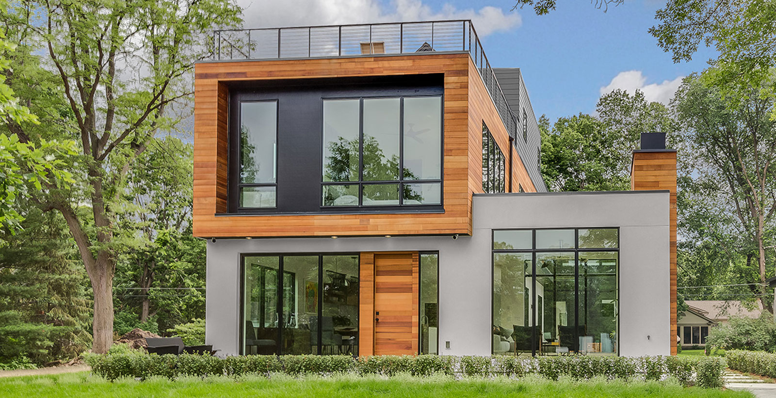 neutral stylish modern home exterior