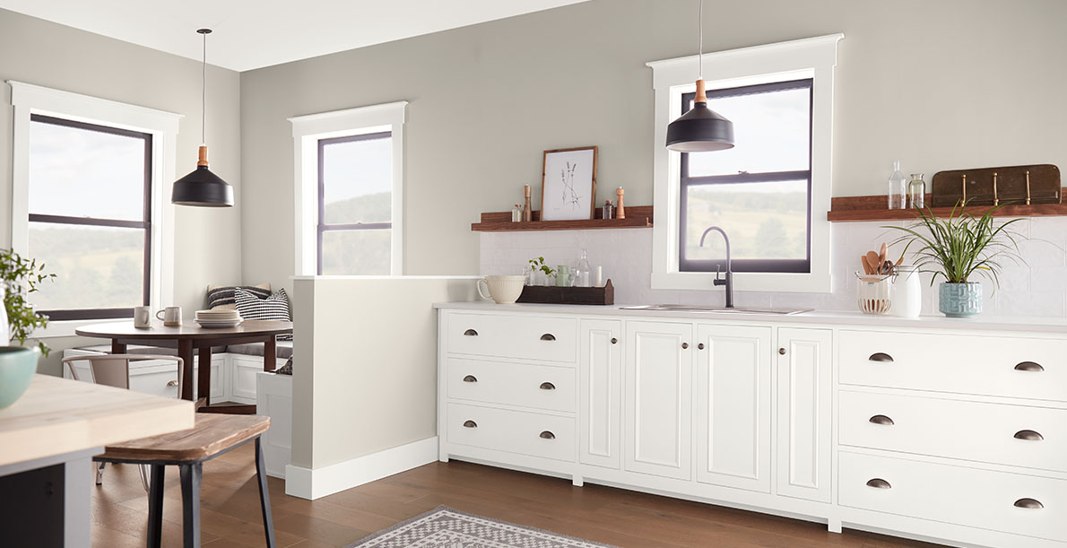 grey eclectic cheerful & friendly kitchen