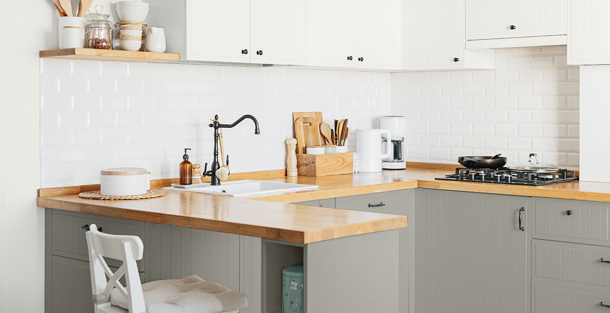 grey eclectic cozy & inviting kitchen